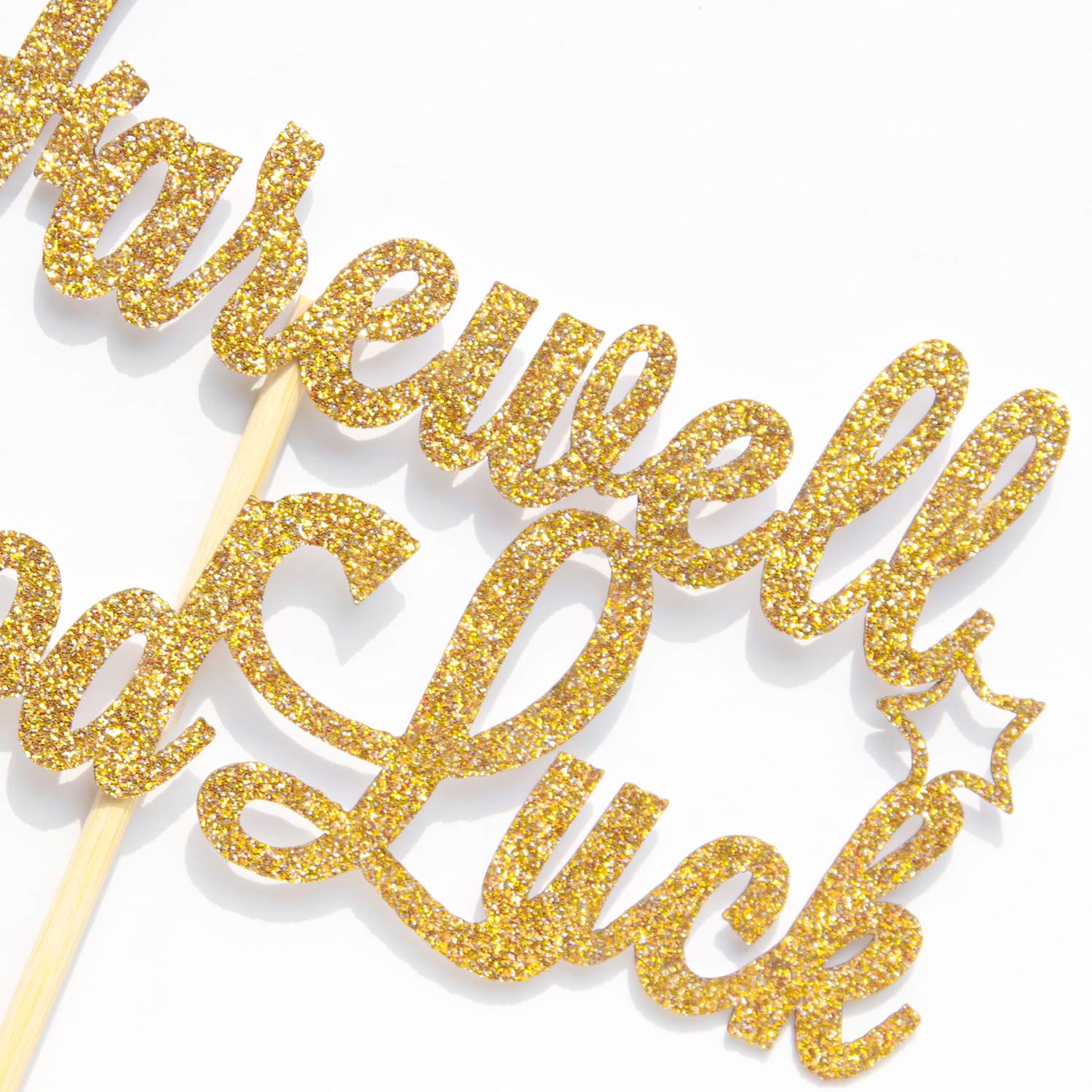 Betalala Farewell Good Luck Cake Topper, Congrats Grad 2021, Happy Retirement, 2021 Graduation Retirement Party Decorations Gold Glitter.