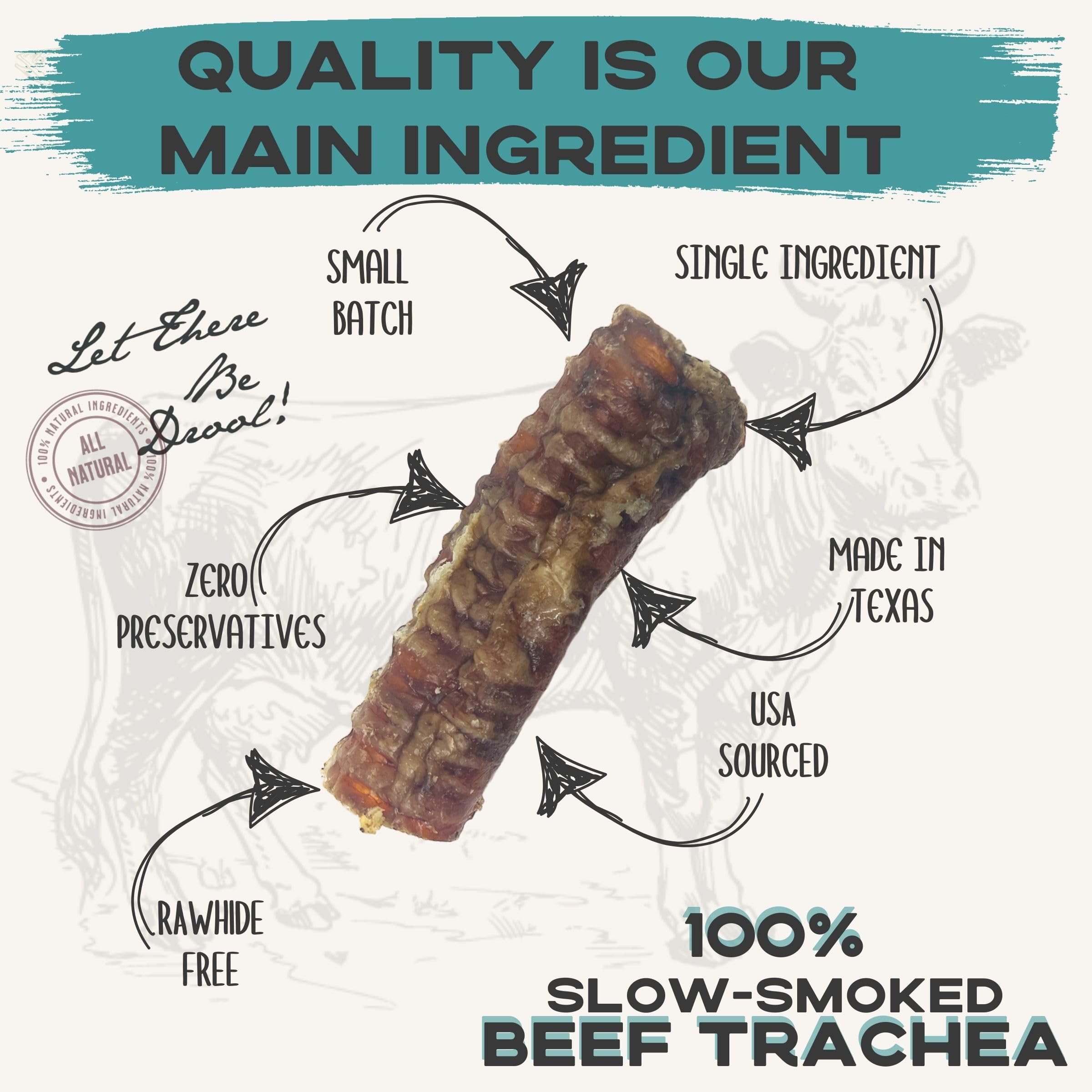 JACK'S PREMIUM Beef Trachea -Thick Beef Dog Chews All Natural Made in USA One Ingredient Rawhide Alternative (1/2-2" Pieces (2 lbs))