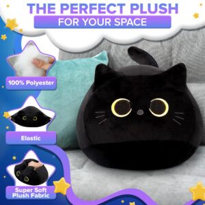 3d Black Cat Plush Toy - Stuffed Cat Plush Pillow Black Cat Stuffed Animal Cute Cat Plush Black Cat Plushies for Girls Black Cat Pillow - Cat Plushy Cat Stuffed Animals Cats Plush Toys Black Cat Gifts