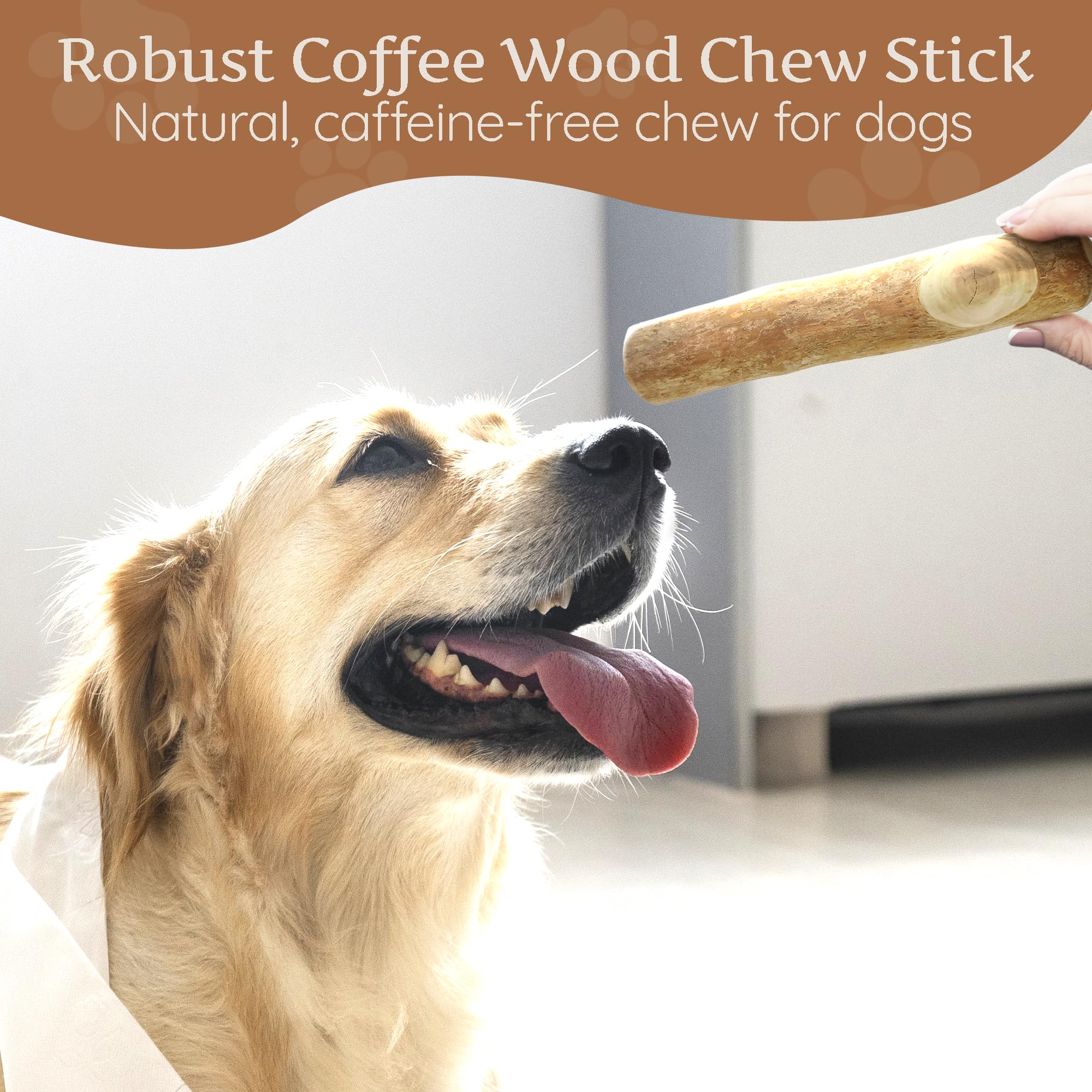 Wildfang®Coffee Wood Dog Chew Large-Natural Wood Stick for Dogs, Wood Dog Chew Toy, Wood Dog Bone, Wood Chew Toy for Dogs, Dog Wood Chew Stick, Coffee Bone for Dogs Muscle Training, XL - from 99 lbs