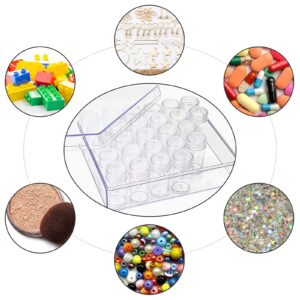 BigOtters Embroidery Diamond Storage Box, 30PCS Big Clear Plastic Bead Containers with Silicone Funnel for Jewelry Painting DIY Art Craft Rhinestones Sewing Cosmetic Nail Glitter Powder