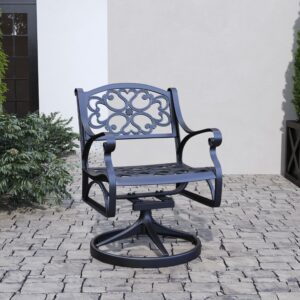 homestyles 6654-53 Outdoor Swivel Rocking Chair, 22Lx23.75Dx32.75H, Black