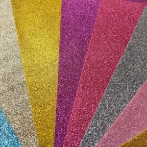 Misscrafts 20pcs Glitter Felt Sheets Solid Glitter Fabric 21 x 30cm Craft Felt 20 Colors for DIY Bag Hair Clips Hat Making