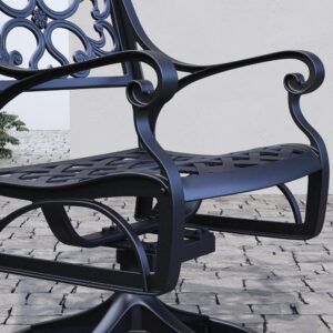 homestyles 6654-53 Outdoor Swivel Rocking Chair, 22Lx23.75Dx32.75H, Black