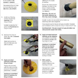 DROP-IN DRAIN Installation Kit for Freestanding Bathtub - with White PVC Pipe and brass pipes