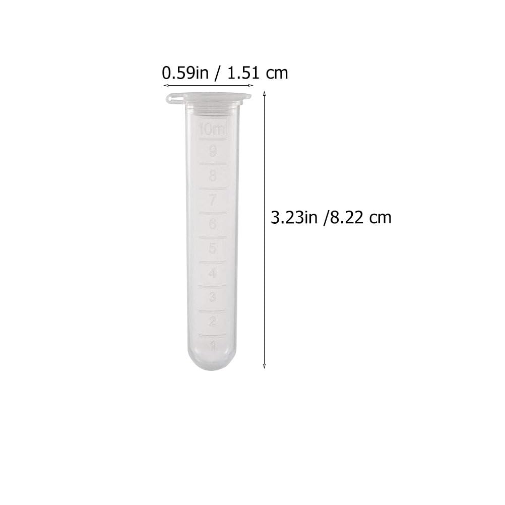 200pcs Tubes, 10ml Plastic EP Tube Round Bottom Centrifuge Tube, Clear Graduated Test Tubes with Snap Cap for Sample Storage