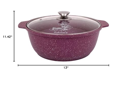 Cooking Pot Aluminum Dutch Oven Pot with Glass Lid 135.26 oz. (4 L) (mystery) Cookware Kitchen Pot