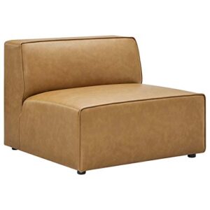 Modway Mingle Vegan Leather 5-Piece Sectional Sofa, Tan