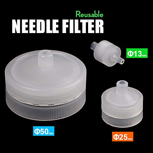 Ks-Tek Plastic Clear Reusable Syringe Filter Used with Filter Membranes, Durable and Stable for Lab Filtration (25mm,3)