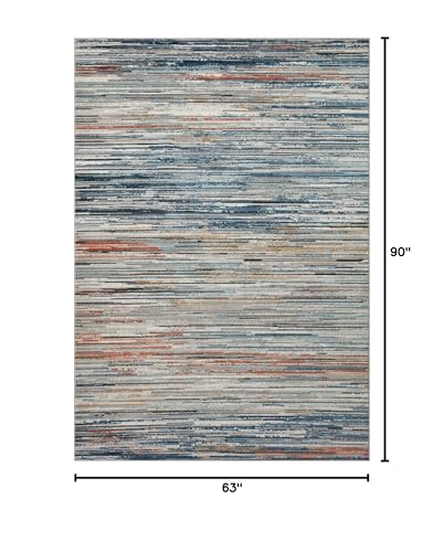 Loloi II Bianca Collection BIA-08 Pebble/Multi 5'-3" x 7'-6" Area Rug