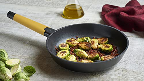 ZAVOR Noir 10 Inch Skillet - Premium Cast Aluminum with Titanium-based Nonstick Ceramic Coating & Removable Handles - Ultra Lightweight - Oven & Induction Ready | Noir Collection