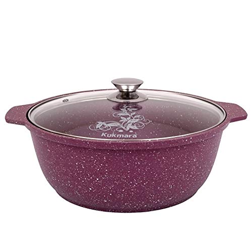 Cooking Pot Aluminum Dutch Oven Pot with Glass Lid 135.26 oz. (4 L) (mystery) Cookware Kitchen Pot