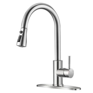 brushed nickel kitchen faucets with pull down sprayer kitchen sink faucet with pull out sprayer single hole deck mount single handle stainless steel grifos de cocina 866068sn