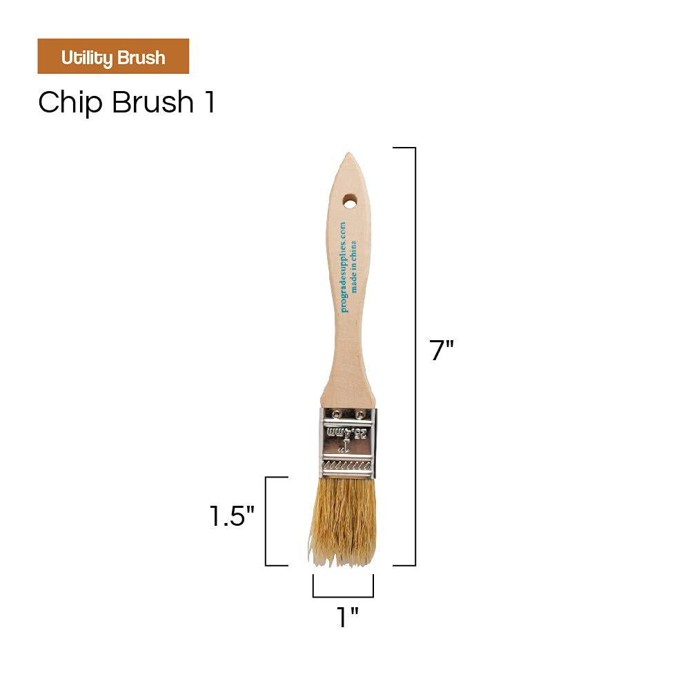 Vermeer Chip Paint Brushes - 24-Pack - 1" Chip Brushes for Paints, Stains, Varnishes, Glues, & Gesso - Home Improvement - Interior & Exterior Use