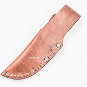 DamaskerUS 7.5" Custom Handmade Pure Leather Sheath for Blade Knife Engraved New - Brown