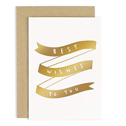 Old English Co. Best Wishes To You Card - Happy Birthday Wishes Card - Thinking of You Card, Sympathy Card, Get Well Card For Men and Women | Blank Inside with Envelope