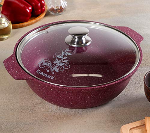 Cooking Pot Aluminum Dutch Oven Pot with Glass Lid 135.26 oz. (4 L) (mystery) Cookware Kitchen Pot