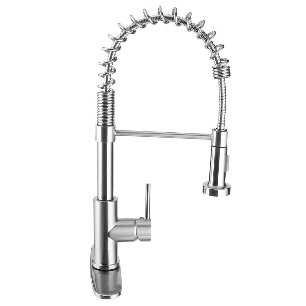 Bathtub Faucet Water Tap 9/16 Thread Single Lever Pull Out Spring Spout Kitchen Faucet Water Tap with Rotatingfor Kitchen Accessories