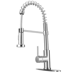 Bathtub Faucet Water Tap 9/16 Thread Single Lever Pull Out Spring Spout Kitchen Faucet Water Tap with Rotatingfor Kitchen Accessories