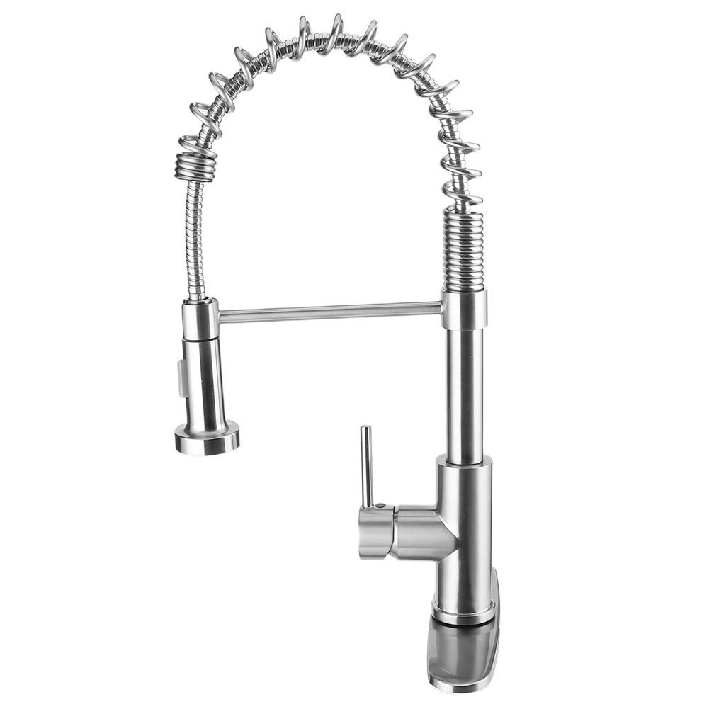 Bathtub Faucet Water Tap 9/16 Thread Single Lever Pull Out Spring Spout Kitchen Faucet Water Tap with Rotatingfor Kitchen Accessories