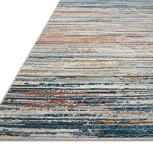 Loloi II Bianca Collection BIA-08 Pebble/Multi 5'-3" x 7'-6" Area Rug