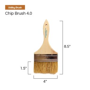 Vermeer Chip Paint Brushes - 24-Pack - 4" Chip Brushes for Paints, Stains, Varnishes, Glues, & Gesso - Home Improvement - Interior & Exterior Use