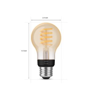 Philips Hue Smart 40W A19 Filament LED Bulb - White Ambiance Warm-to-Cool White Light - 1 Pack - 550LM - E26 - Indoor - Control with Hue App - Works with Alexa, Google Assistant and Apple Homekit