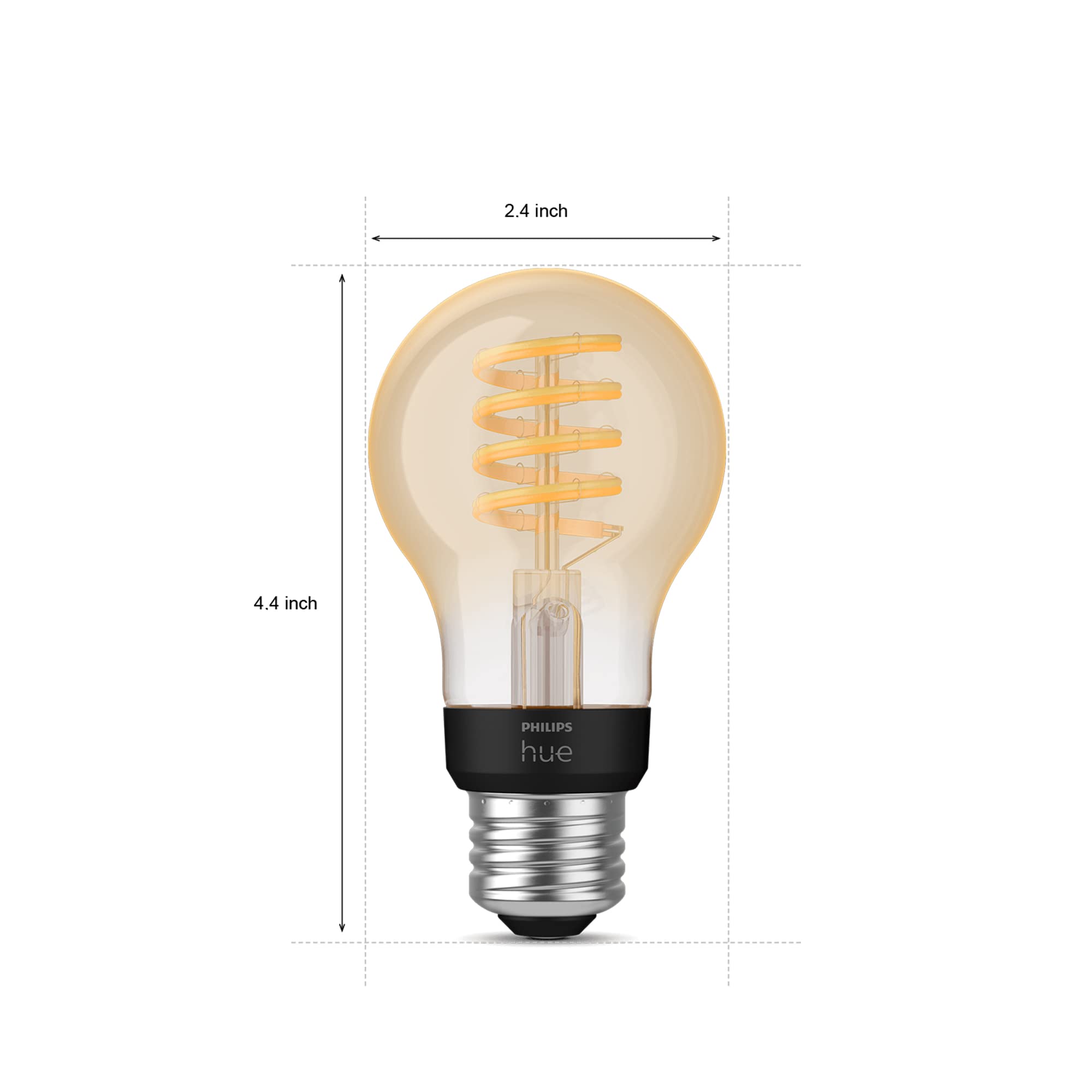 Philips Hue Smart 40W A19 Filament LED Bulb - White Ambiance Warm-to-Cool White Light - 1 Pack - 550LM - E26 - Indoor - Control with Hue App - Works with Alexa, Google Assistant and Apple Homekit