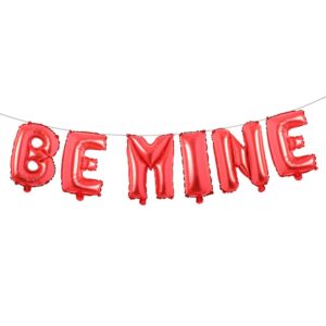 be mine valentine banner decoration balloon for galentines day bubbly bar bridal shower wedding bridal shower marry me bachelo party supplies (be mine red)