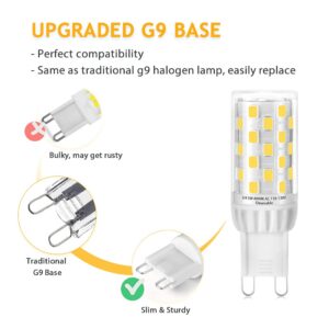 KLG G9 LED Light Bulb Dimmable 5W Natural White 4000K, 40W 60W Halogen Equivalent, G9 Bi Pin Base Base Bulbs, 500lm, AC 120V for Home Lighting, Pack of 5