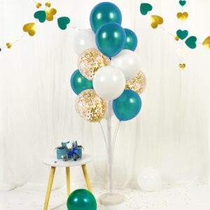 Teal White Gold Balloons Teal White Gold Birthday Decorations Women 15pcs Balloons Teal Gold Bridal Shower Decorations/Turquoise Gold Wedding Decorations