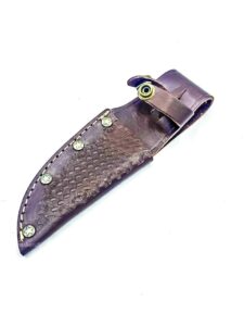 damaskerus 7.5" custom handmade pure leather sheath for blade knife engraved new - brown