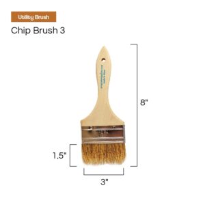 Vermeer Chip Paint Brushes - 24-Pack - 3" Chip Brushes for Paints, Stains, Varnishes, Glues, & Gesso - Home Improvement - Interior & Exterior Use