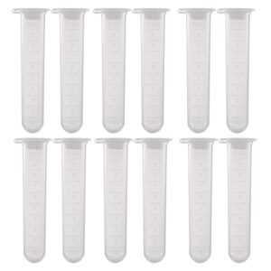 200pcs tubes, 10ml plastic ep tube round bottom centrifuge tube, clear graduated test tubes with snap cap for sample storage