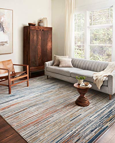 Loloi II Bianca Collection BIA-08 Pebble/Multi 5'-3" x 7'-6" Area Rug