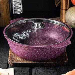 Cooking Pot Aluminum Dutch Oven Pot with Glass Lid 135.26 oz. (4 L) (mystery) Cookware Kitchen Pot