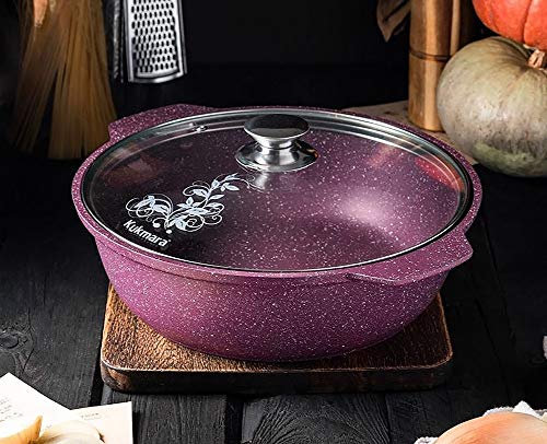 Cooking Pot Aluminum Dutch Oven Pot with Glass Lid 135.26 oz. (4 L) (mystery) Cookware Kitchen Pot