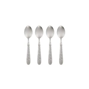 vietri martellato demitasse spoons 5"l 18/10 stainless steel coffee spoons, espresso spoons set of 4