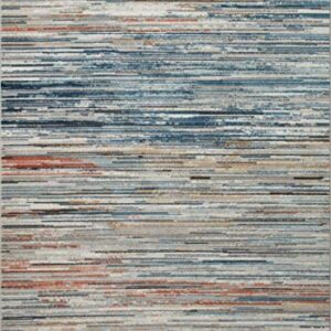 Loloi II Bianca Collection BIA-08 Pebble/Multi 5'-3" x 7'-6" Area Rug