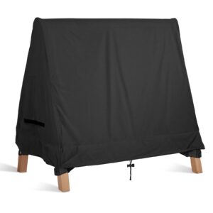 outdoor swing cover a frame 420d waterproof porch swing cover uv resistant weather protector patio furniture cover for outdoor furniture 72x67x55 inch (black)