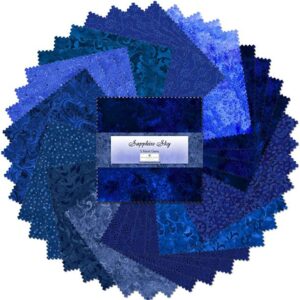 Wilmington Prints - 5 Karat Gems Collection Charm Pack - 42 Pieces of 5" Fabric Squares in Colorway Sapphire Sky 2020~507-5-507