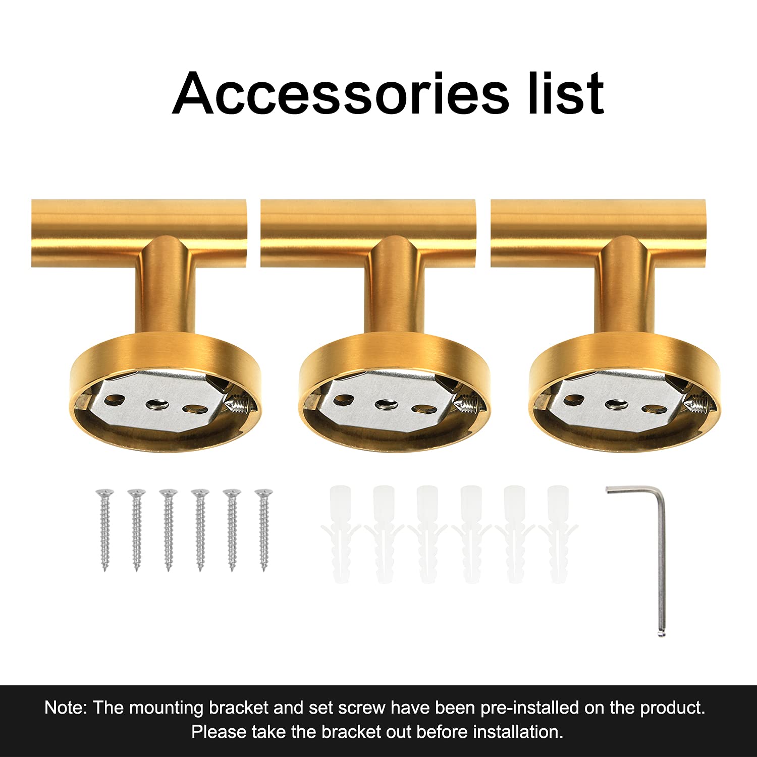 HouseAid Stainless Steel Towel Hooks for Bathroom Modern Heavy Duty Robe Hook Holder Wall Mounted Brushed Gold (3 Pack)