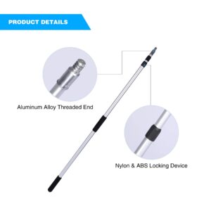 Lineslife 12ft Extension Pole for High Ceilings, Lightweight Durable Aluminum Alloy Telescopic Pole for Window Cleaning Paint Roller （Pole Only）