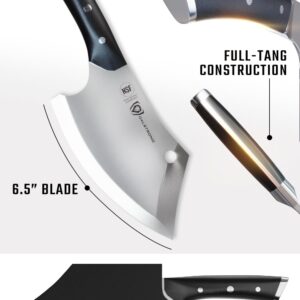 Dalstrong Mini Rocking Cleaver Knife-6.5"-Gladiator Series 'R'-High Carbon Steel - Razor Sharp Giftable Kitchen Knife-Black Handle-Meat Cleaver, Vegetable Knife - NSF Certified