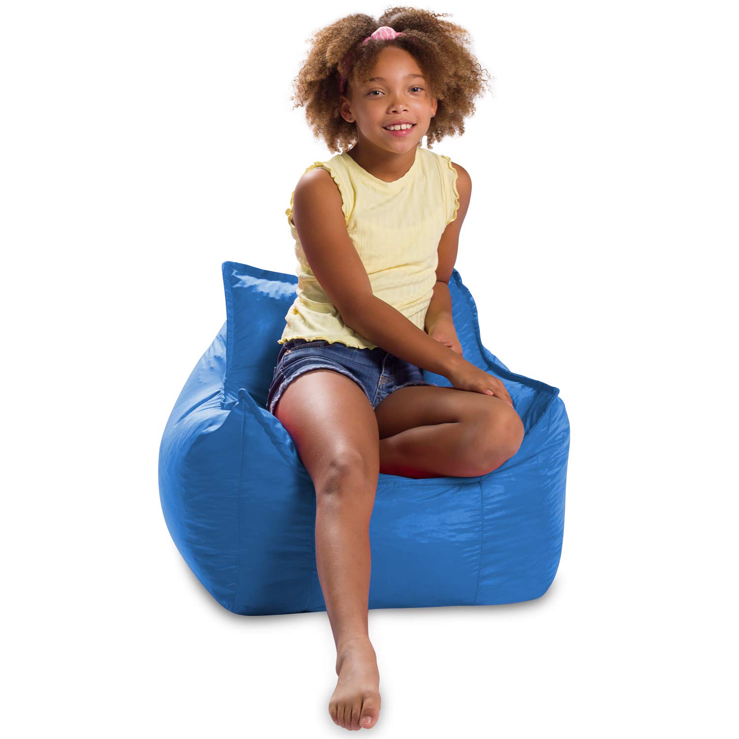 Posh Creations Newport Bean Bag, Relaxing Chair for Kids Use for Gaming, Reading and Watching TV, Medium, Soft Nylon - Royal Blue