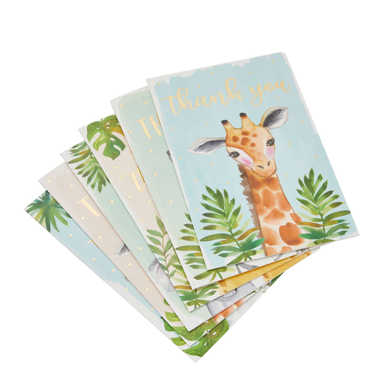 Pipilo Press Safari Baby Shower Thank You Cards with Envelopes, Seal Stickers (4x6 In, 48 Pack)