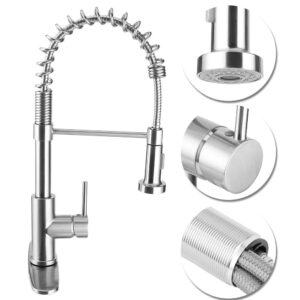 Bathtub Faucet Water Tap 9/16 Thread Single Lever Pull Out Spring Spout Kitchen Faucet Water Tap with Rotatingfor Kitchen Accessories