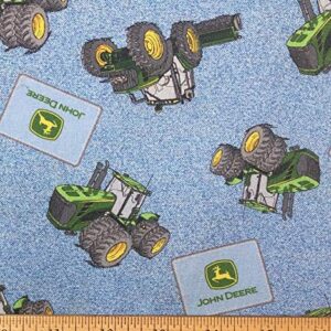 1 Yard - John Deere Farm Tractor Toss on Blue Cotton Fabric (Great for Quilting, Sewing, Craft Projects, Quilt, Throw Pillows & More) 1 Yard X 44"