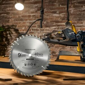 KuangBBBTools 9" 40 Teeth Carbide Tip Wood Cutting Circular Saw Blade Table Saw Blade Miter Saw Blade with 5/8" Arbor for General Purpose