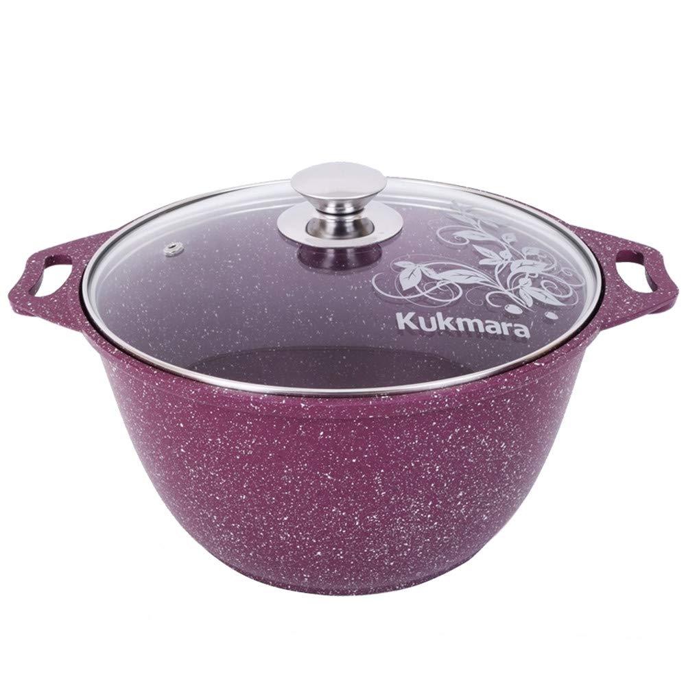 Cooking Pot Aluminum Pot with Glass Lid "Trendy style" (mystery) Cookware Kitchen Pot (6.3-qt. (6 L))